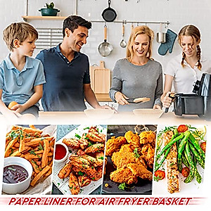 Air Fryer Disposable Paper Liner,Air Fryer Parchment Paper Liners Non-Stick Disposable,Air Fryer Filters Oil-Proof Water-Proof (50pcs-7.9inch, Natural)