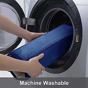 Buganda Memory Foam Bath Mat Rug, 30" x 20", Ultra Soft and Non-Slip Bathroom Rugs, Water Absorbent and Machine Washable Bath Rug for Bathroom, Shower, and Tub, Navy Blue