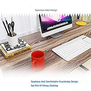 Desktop Home Computer Desk,Modern Writing Computer Desk,Simple Sturdy Office Desk with Bookshelf for Small Space Study Pc Desk Table