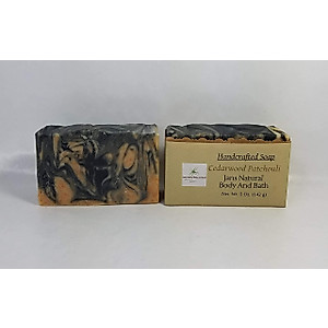 handmade bar soap cedarwood patchouli 5oz soap for men 1 bar