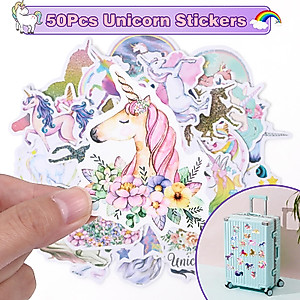 KELENO 98 Unicorn Party Favors Birthday Supplies for Girls Kids Straw Bubble Silicone Band Sticker Rainbow Unicorn Toy Gift Filler Goodie Bag Stuffer Unicorn Party Supplies