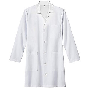 TALVANIA Lab Coat Women White Long Sleeve Uniform Lab Coats Cotton Laboratory Doctor Nurse Coat (X-Large)