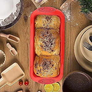 ABCISI Silicone Bread Loaf Pan,Bread Pans for Baking,Homemade Bread Making Non-Stick Bread Pans, Cake Pan,Rectangle Bread Mold for Oven, Microwave, and Freezer Safe Baking,2 Pack