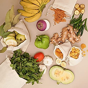 BIGLOTBAGS Canvas Cotton Bags Double drawstring Pack of 12 (8x10 Inches)