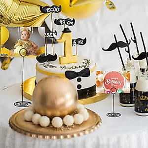 Teling 36 Pieces Table Number Holders 3 Size Place Card Holder Name Numbers Menu Memo Note Card Picture Photo Holder Clip Stand Table Sign Holders for Wedding Anniversary Party Display (Black)