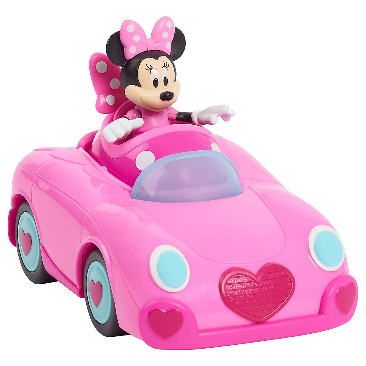 Disney Junior Mickey Mouse Funhouse Transforming Vehicle, Minnie Mouse, Pink Toy Car, Preschool, Officially Licensed Kids Toys for Ages 3 Up by Just Play