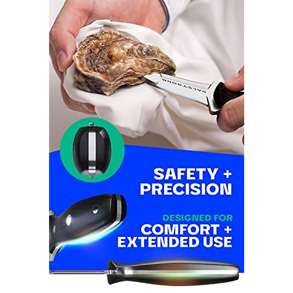 Dalstrong Oyster Shucking Knife - 3" Professional Clam and Shellfish Tool - Gladiator Series Elite - Forged German High-Carbon Steel - G10 Handle - Sheath Included - NSF Certified