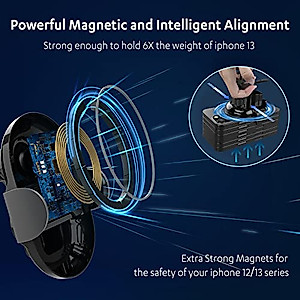 Magnetic Wireless Car Charger, Compatible Magnetic car Mount Charger, Air Vent Phone Holder for iPhone 14/13/13 Pro/13 Pro Max/13 Mini/12/12 Pro/12 Pro Max/12 Mini (Black)