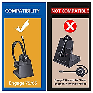 Engage 75 Earpads - Compatible with Engage 75 / 65 Headset I Replacement Ear Cushions with Microphone Foam - NOT FIT Engage Convertible and Engage Mono Version Model