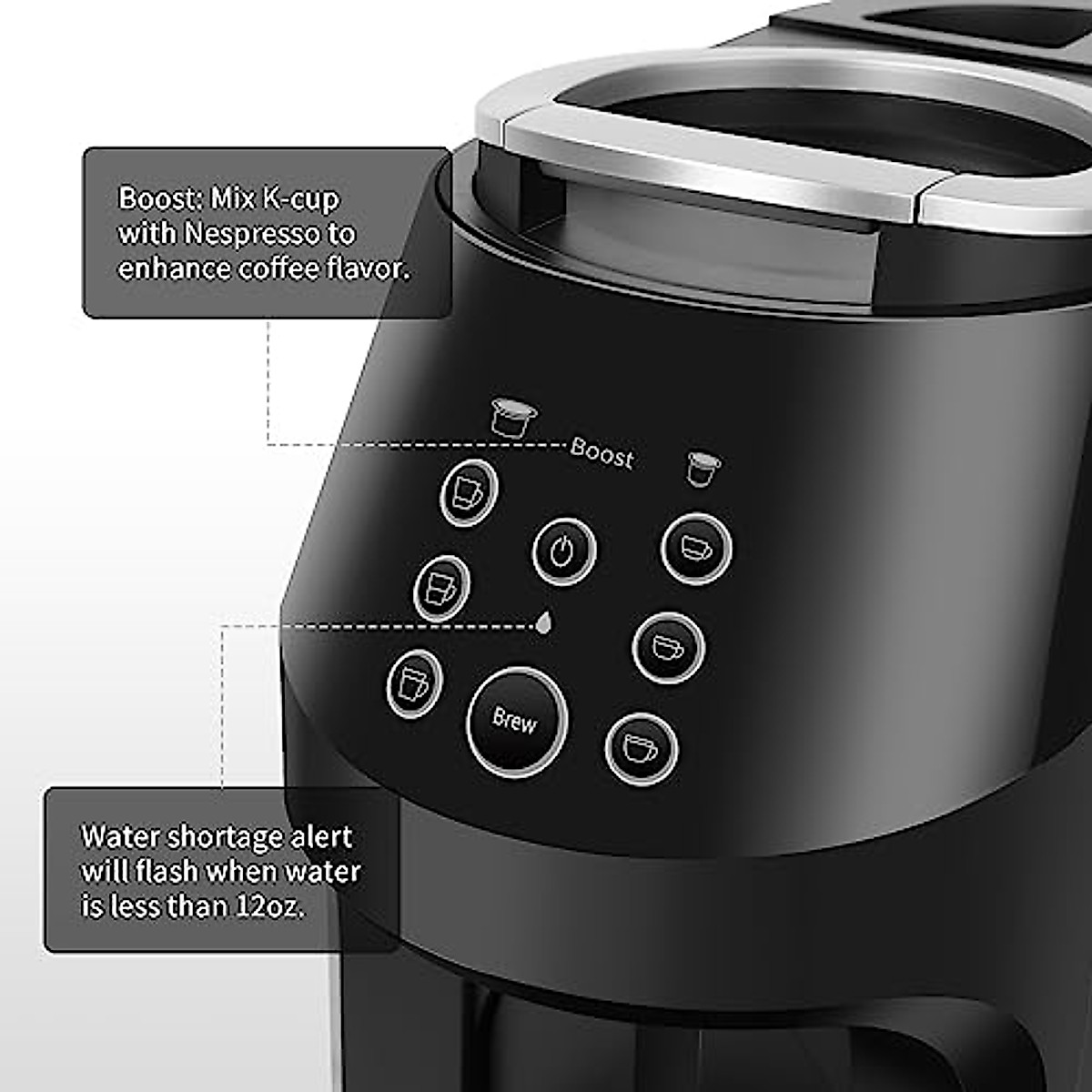 Vimukun Coffee Maker for Gronds Coffee, Coffee and Espresso Machine Combo, 19 Bar Pressure Pump, Removable Water Tank