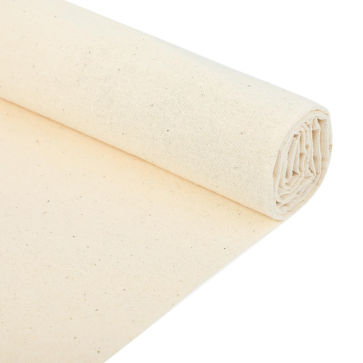 Nature Linen Needlework Fabric 100% Cotton Muslin Fabric, 63x19 Inch Plain Solid Colour Linen Fabric Cloth Cotton Fabric Bleached Natural Unbleached for Sewing Clothing and Handicraft Production