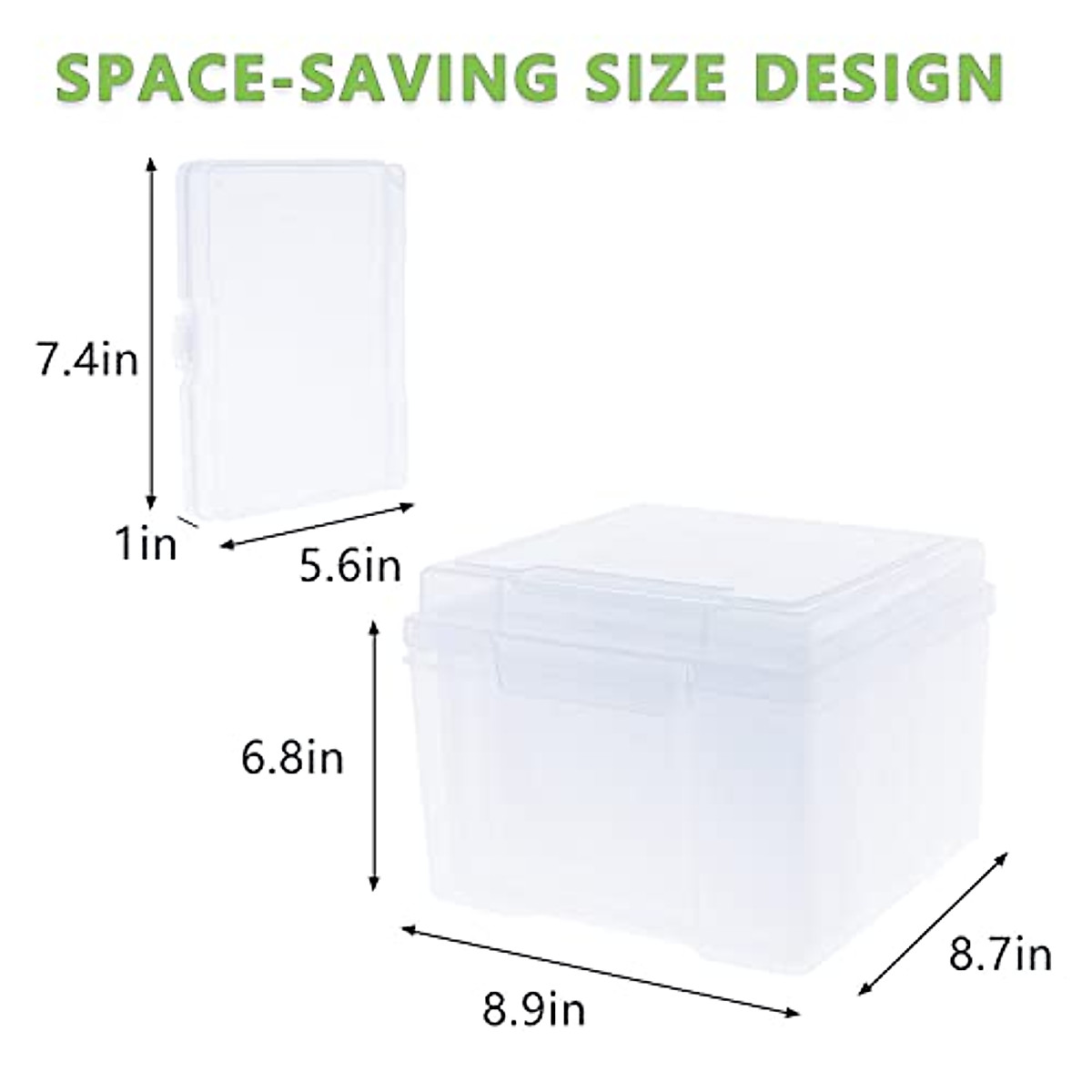 IDekooror Photo Case 5" x 7" Photo Box Storage and Craft Keeper - 7 Inner Photo Keeper Photo Organizer Cases Photos Storage Containers Box for Photos (Clear)