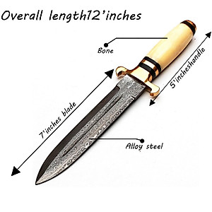 PAL 2000 KNIVES DAG-8749 Custom Handmade Damascus Steel 12 Inches Hunting Knife