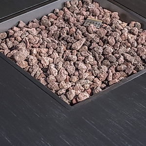 Christopher Knight Home Abraham Outdoor 40-Inch Square Fire Pit with Tank Holder, Concrete