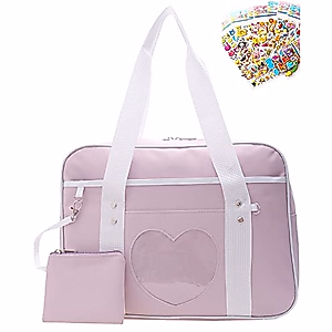 BOYOWO Japanese School Bag cute stickers kawaii wallet accessories tote bag aesthetic kawaii makeup aesthetic tote bag vintage kawii crossbody bag ita backpack coquette backpack,lavender