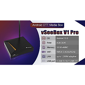 COMBO BREAKER vSeeBox V1 Pro with Backlit Mini Keyboard / 8K HDMI Cable (4GB RAM + 32GB ROM)