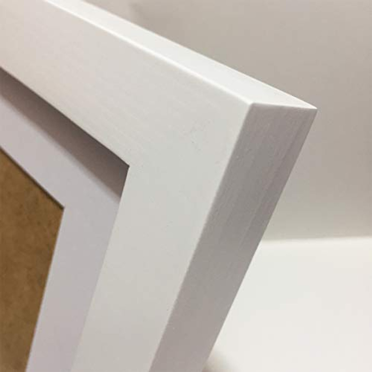 ZXT-parts 6x6 Picture Frames White Without Mat, 4x4 Picture Frame with Mat, Front Opening is 5.6x5.6.Solid Wood, 2 panels (1 glass, 1 plexiglass). Set On The Table, Hang On The Wall.