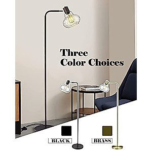 ELYONA Farmhouse Standing Light, Bubble Glass Tall Pole Lamp, Adjustable Industrial Floor Lamp for Bedroom Living Room Office, Edison 6W Bulb Included, Oil Rubbed Bronze Finish