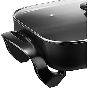 Brentwood SK-75 16-Inch Non-Stick Electric Skillet with Glass Lid, Black