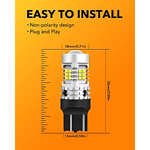 OXILAM Upgraded 7440 7443 LED Bulbs White for Reverse Lights, 4000LM 600% Brighter, 7441 7444 T20 W21W LED Lamps Replacement for Backup Tail Brake Turn Signal Parking Lights and DRL (Pack of 2)