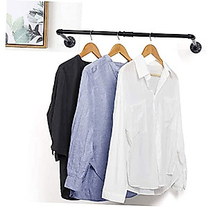 Levemolo 1pc Wall Hanger Outfit Hangers Metal Coat Hanger Wall Mounted Clothes Rack Closet Storage Rod Iron Pipe Metal Clothing Rack Decorative Clothing Hanger Metal Clothing Hanger Props