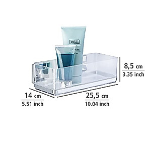 WENKO Vacuum-Loc Wall Shelf Quadro, Stainless steel, Silver Shiny, 25.5 x 14 x 8.5 cm