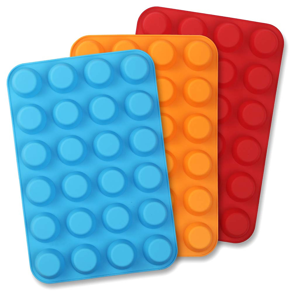 Cozihom 12 Cups Silicone Muffin Pan and 24 Cups Mini Size Silicone Muffin Pan