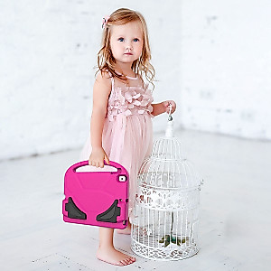 RTOBX iPad 10.2 & 10.5 Case for Kids, iPad 9th/8th/7th Generation 10.2" 2021 2020 2019 Case with Screen Protector, iPad Air 3rd Gen/Pro 10.5 inch Protective Cover with Handle Stand, Pink