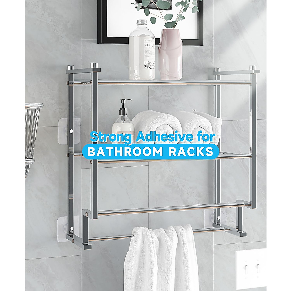 YOGEERNIC Adhesive Hooks for Wall(13lb Max), Wall Hangers Without Nails for Photos Frames, Utility Waterproof and Oil Resistant Hooks for Decorations and Bathroom Kitchen Racks -10 Pack