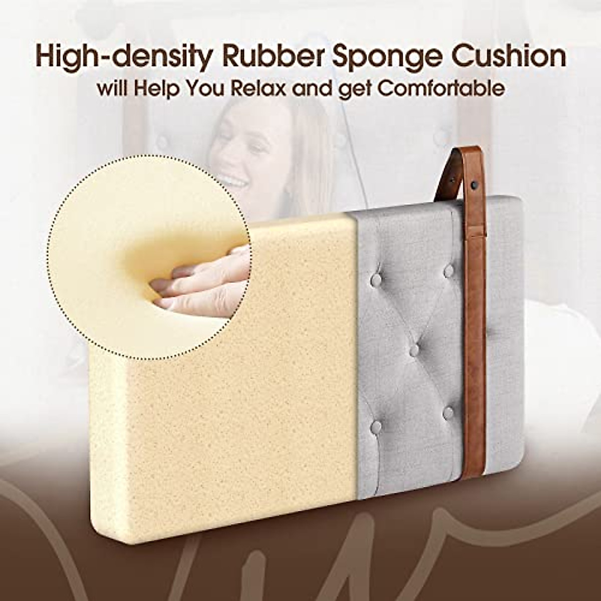 GREENSTELL Wall Mount Headboard with USB for King Size Bed, Linen Fabric Headboard Only, Industrial Pipe Modern Style, Gray Hanging Head Boards, Durable, Comfortable, Button Upholstered for Bedroom