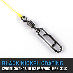 Dr.Fish 20 Pack Fishing Power Clips Swivels Barrel Snap Swivels Quick Change Fishing Snap Connector High Strength Speed Clips Swivels Fishing Tackles Freshwater Saltwater 66LB