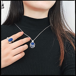 UoYu TFYU The Vampire Jewelry Set Hope Mikaelson Inspired Necklace Elena Gilbert Opening Vervain Locket Pendant Necklace Damon's Ring with Sticker 24 pcs