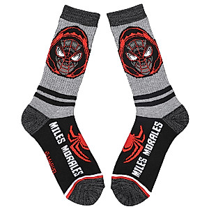 Miles Morales Spiderman Marvel Comic Book 3-Pack Mens Crew Socks