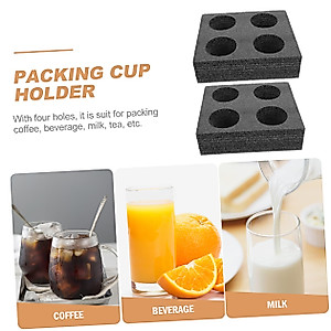 ULTECHNOVO 2 Pcs Cup Holder Tray Coffee Cup Display Holder Fridge Egg Holder Cup Holders for Drinks Drink Carrier for Takeout Packing Tray Cup Tray Disposable Pearl Cotton Bracket