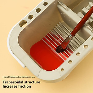 Multi-Use Paint Brush Basin with Brushes Holder, Multifunctional Three-piece Bucket, Washer, Trays, Palette Box, Artist Cleaner Cup for Watercolor Oil Gouache Painting with Lid, Paint Wash Pen Holder