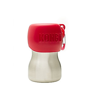 KONG H2O Stainless Steel Water Bottle (280ml/9.5oz) with Drinking Bowl Lid- Red