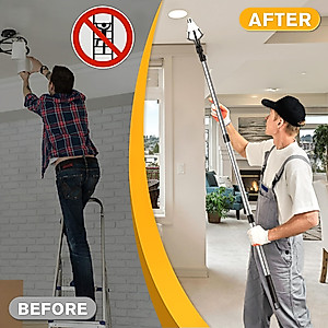 Zylany Light Bulb Changer, High Ceilings and Recessed Light Bulb Changer, Adjustable 3-12.7 Feet Light Bulb Changer for Track Lighting, Compact Fluorescent Lamps (CFL) and Flood Lights