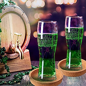 Set of 18 Cork Coasters Bulk 4 Inch Round Lip Cup Holder Leak Proof Cork Coasters for Drinks Reusable Absorbent Cup Coaster for Mugs Coffee Glass Table Desk Party Supplies, Brown