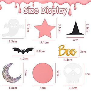 JULBEAR 300Pcs Halloween Confetti Glitter Decorations, Bat Ghost Black Pink Halloween Confetti for Party Table Scatter Decorations, Halloween Table Decor Party Favors