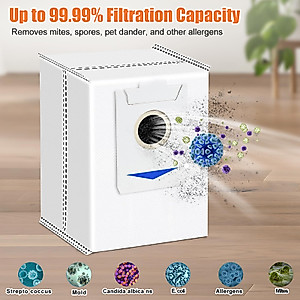 Odashen 17pcs Replacement Accessories Set for Ecovacs Deebot X2 / X2 Omni / X2 Pro / DEX86 Vacuum Cleaner Spare Parts, 1 Main Brush, 4 Side Brush, 4 Hepa Filters, 4 Dust Bags, 4 Mop Cloths