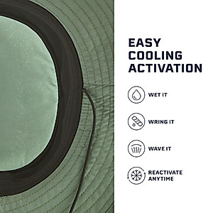 MISSION Cooling UPF Bucket Hat - Unisex Sun Hat for Hiking, Golfing & Fishing - Sweat & Water Activated Technology, Bronze Green