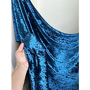 Premium Stretch Crushed Velvet Fabric by The Yard - Soft and Luxurious Fabric - Versatile and Stretchy - Ideal for Clothing Home Decor and Crafts (58 inches Width) - 1 Yard (Teal Blue)