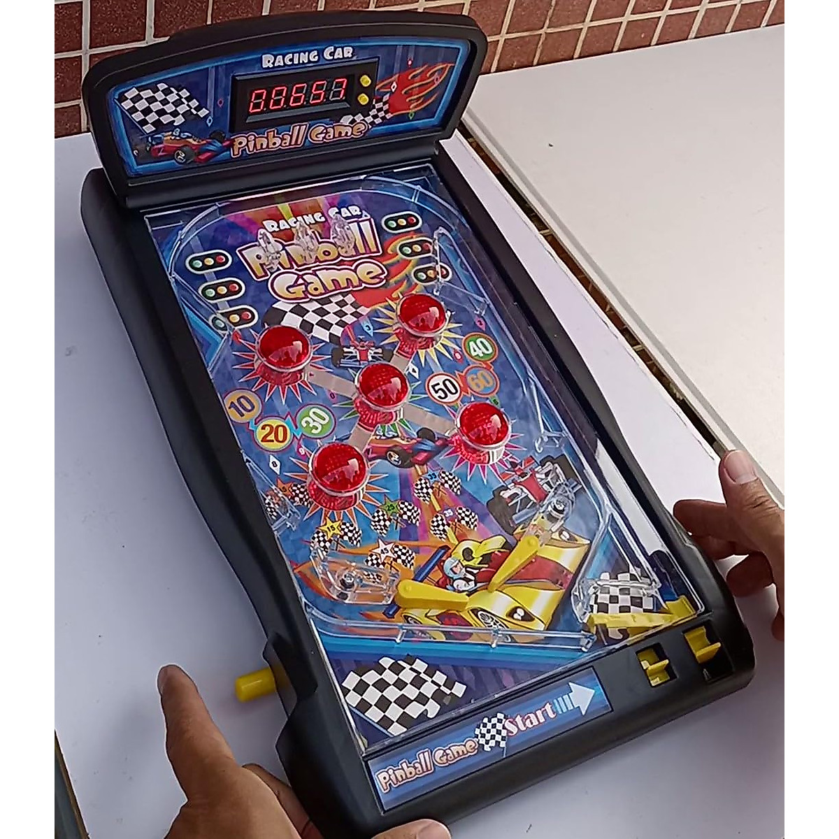 Trisquirrel Pinball Machine, Electronic Tabletop Pinball Game, 16.5 Inch Table Pinball with Lights & Sounds, LED Digital Scoreboard- Suitable for Age 8+ to Adults