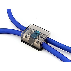 KnuKonceptz Bassik 2 Way Mini ANL Fuse Distribution Block - 1/0 Gauge to 1/0 or 4 Gauge - 150 Amp