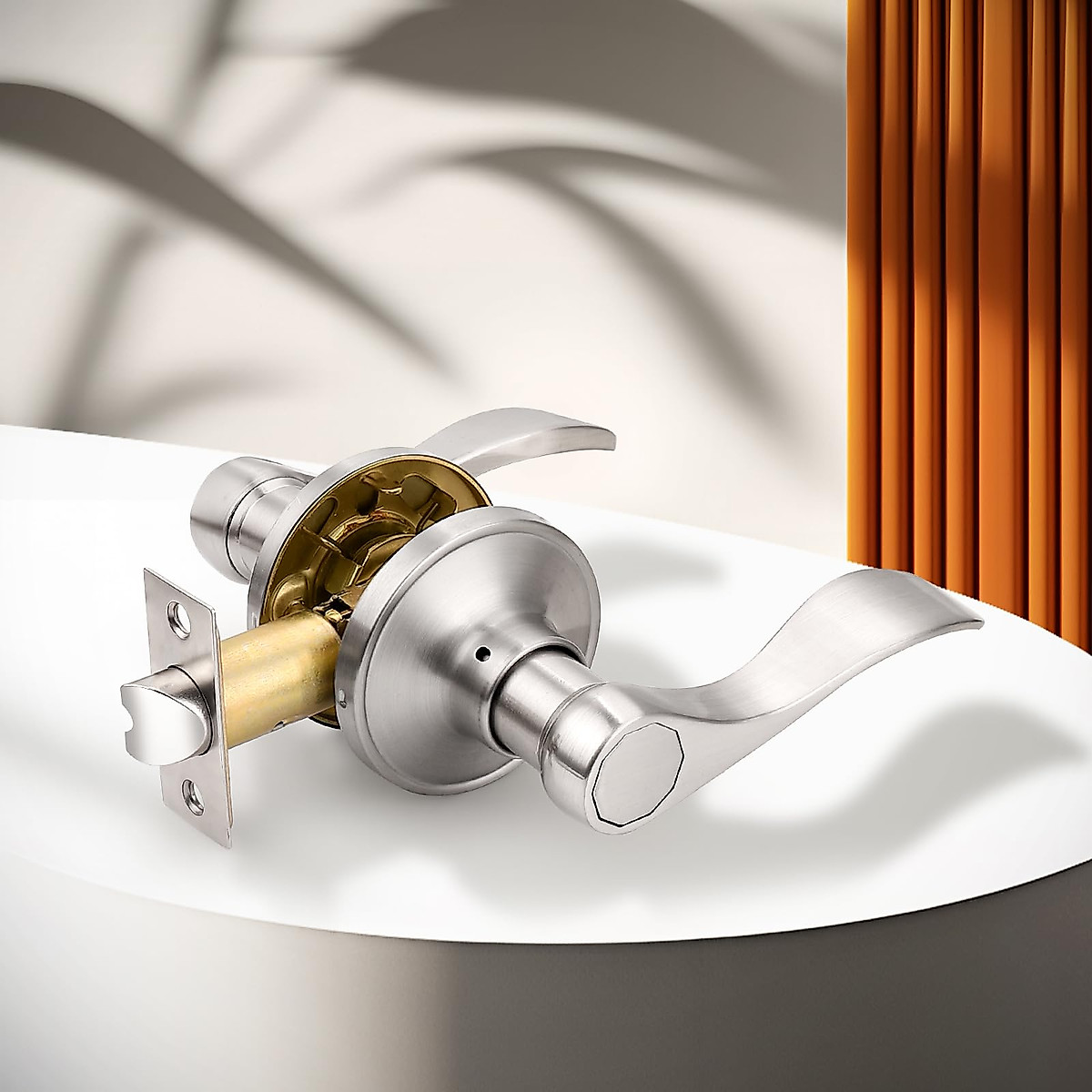 Probrico Wave Style Passage Door Levers Hall Closet Handles Keyless Interior Door Leversets in Satin Nickel, 10Pack