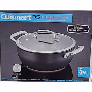 CUISINART DS INDUCTION DISHWARE SAFE ANODIZED COOKWARE 5 QT DUTCH OVEN WITH COVER