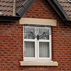 Tatuo 3 Pieces Halloween Valances Halloween Windows Decorations Black Lace Cobweb Mantle Scarf Spiderweb Fireplace Valances Cover Halloween Party Decorations