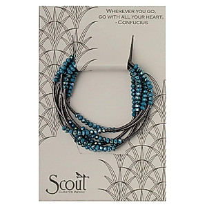Scout Curated Wears - Women's Scout Wrap Bracelet & Necklace, Peacock/Hematite