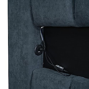 HAUSHECK Upholstered Bed Frame Queen Size with Large Underneath Storage, LED Headboard and USB Ports, Queen Floor Bed Frame w/Wooden Slats Support, Modern Platform Bed No Box Spring Needed