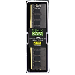 NEMIX RAM 16GB (1X16GB) DDR4 2666MHZ PC4-21300 2Rx8 1.2V CL19 288-PIN Non-ECC Unbuffered UDIMM Desktop PC Memory Compatible with Samsung M378A2K43BB1-CTD